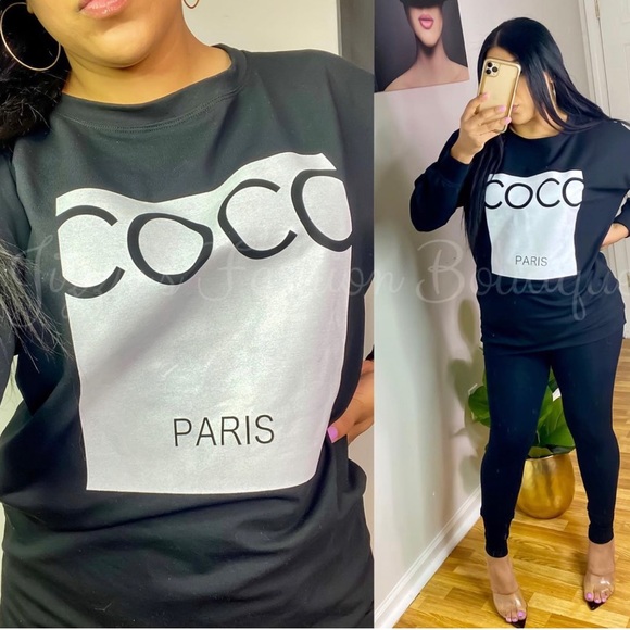 Tops | Coco Print Sweatshirt | Poshmark